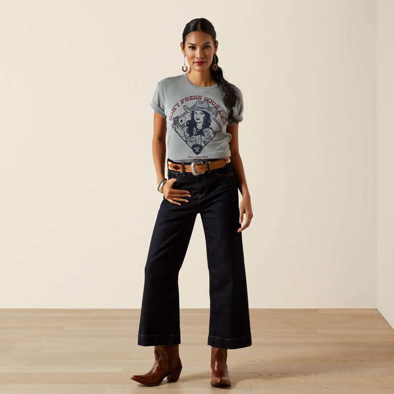 Ariat Women's Don't Press Your Luck T-Shirt - ICEBURG – Lucknow Skin Shop and Boot Barn