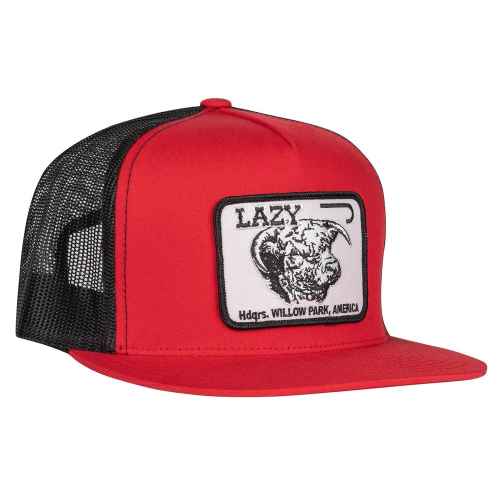Lazy J Ranch Red & Black Willow Cattle Headquarters Classic Five Panel ...