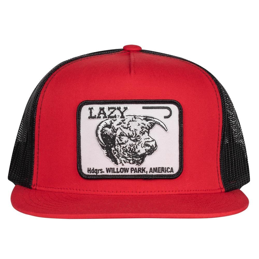 Lazy J Ranch Red & Black Willow Cattle Headquarters Classic Five Panel ...